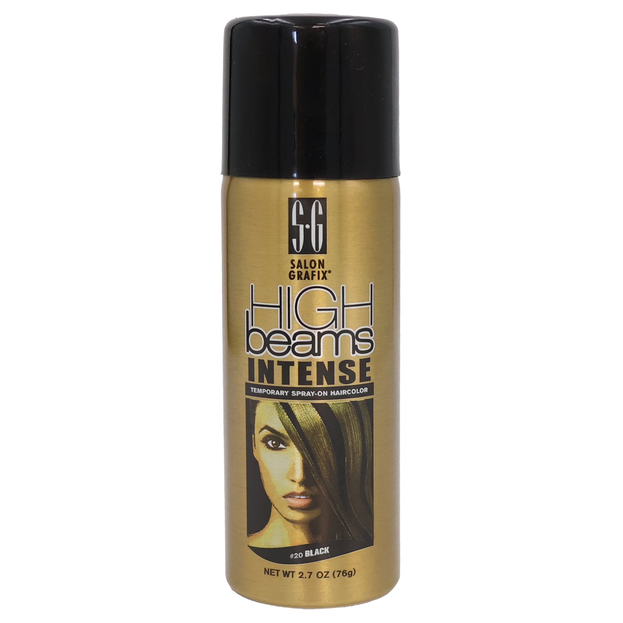High beams intense temporary spray on hair color, Black, 2.7 Oz ...