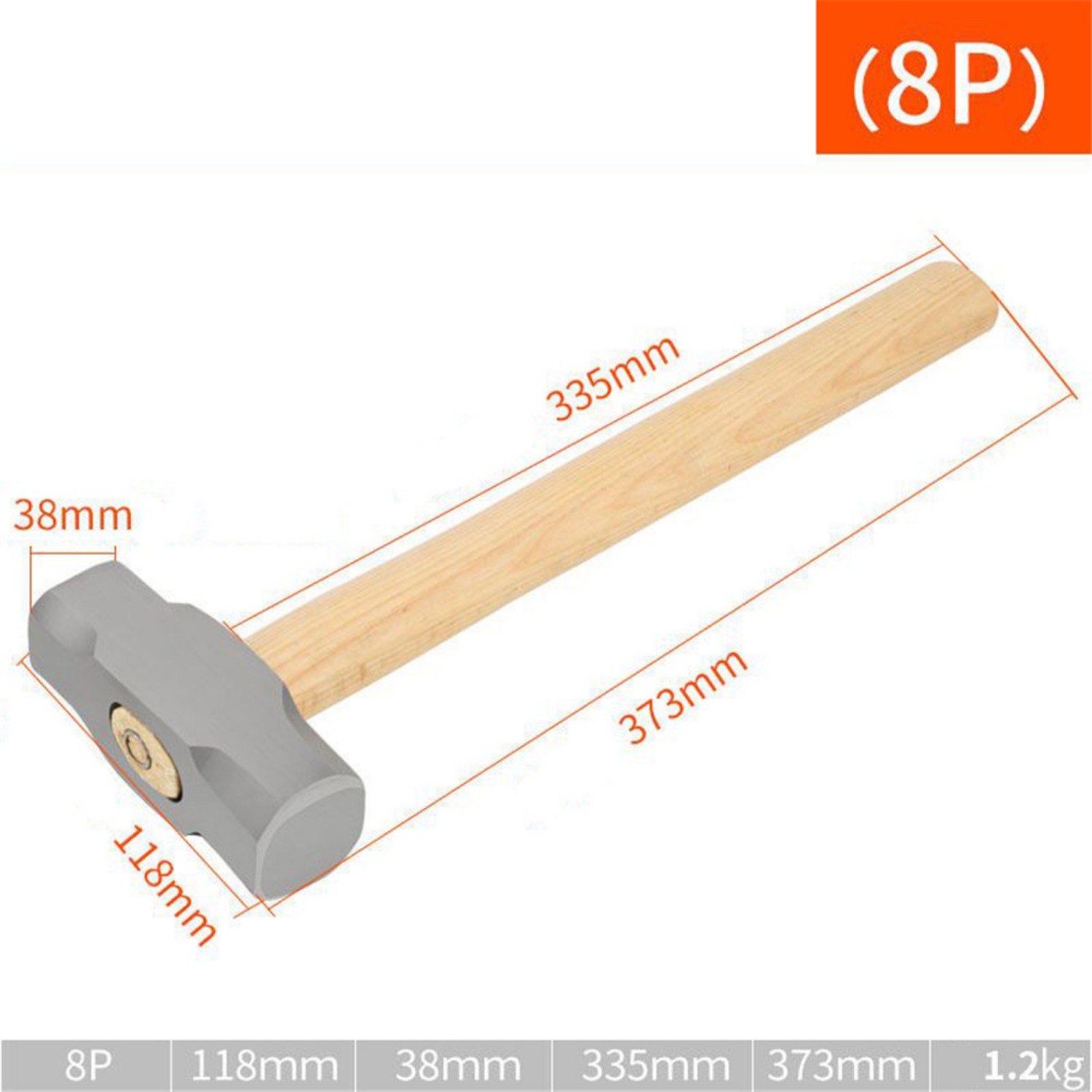 High-carbon Steel Octagonal Heavy-duty Hammer Square Head Wooden Handle ...