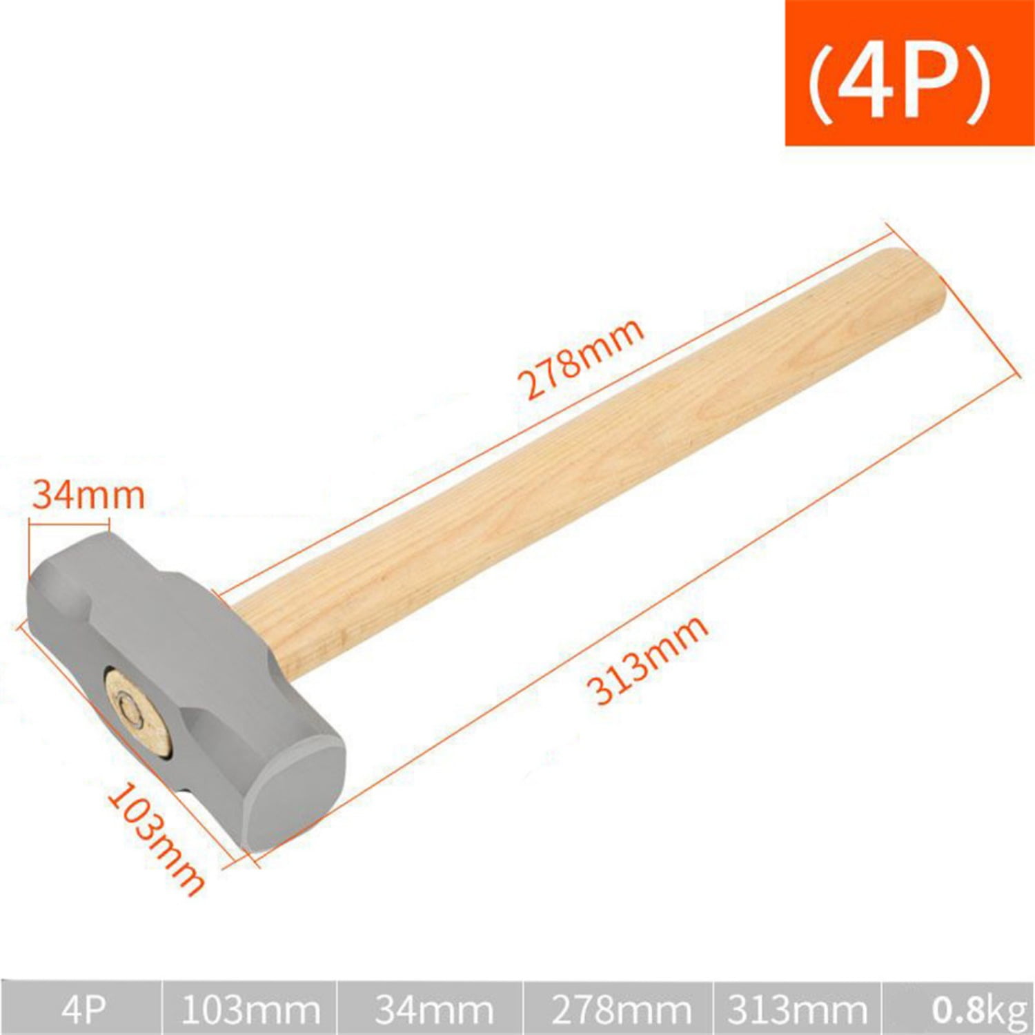 High-carbon Steel Octagonal Heavy-duty Hammer Square Head Wooden Handle ...