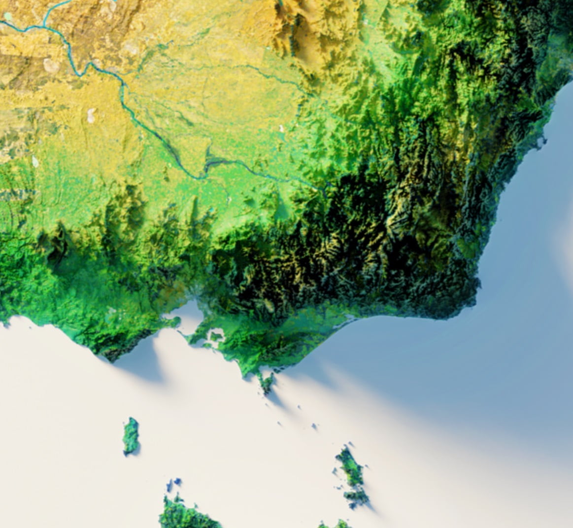 High definition 3D terrain Cool Wall Art 2025 Color Map of Australia ...