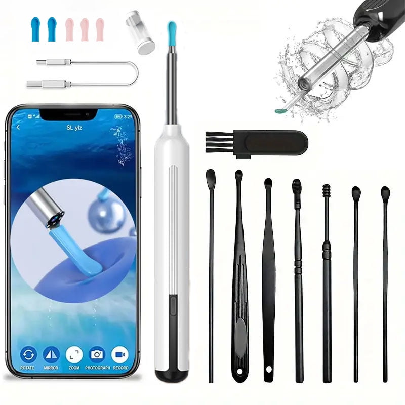 High definition camera with 6 ear spoons for earwax removal, ear ...