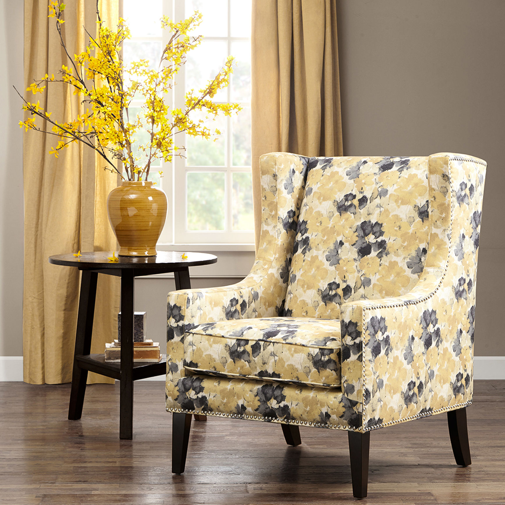 High - density foam cushion, winged track arms - Sit comfortably for ...
