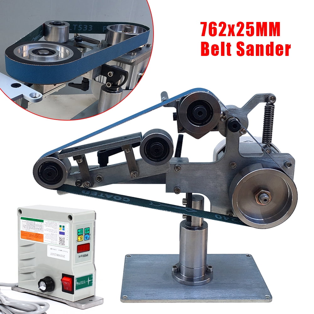 High-efficiency belt sander with 3.9-inch wheel for concave surfaces ...