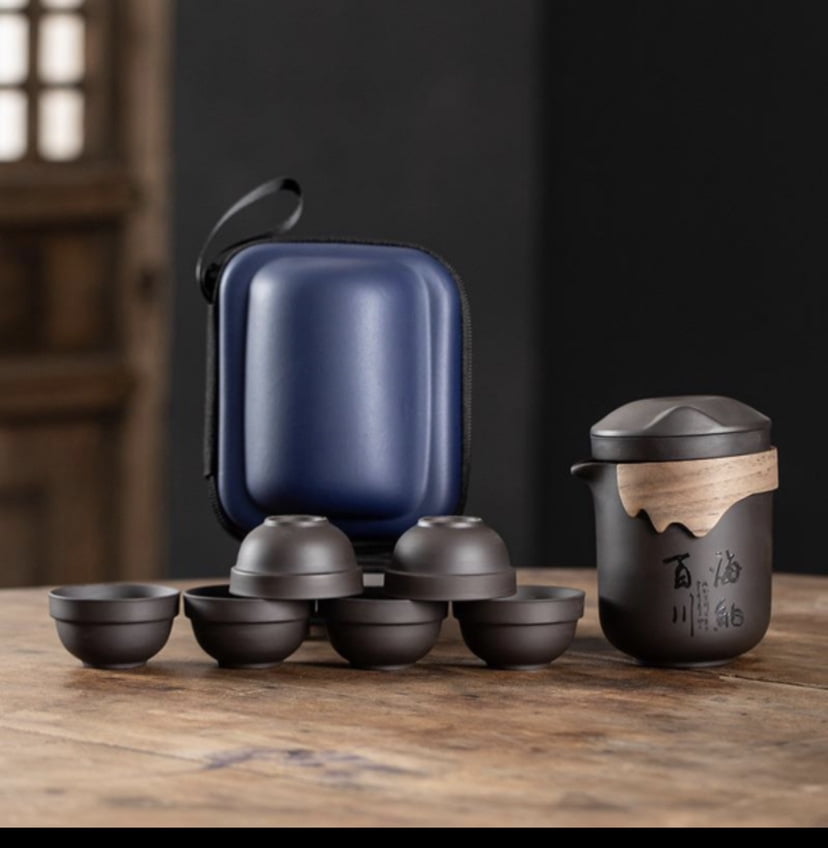 High-end portable travel tea set purple sand glass express customer ...