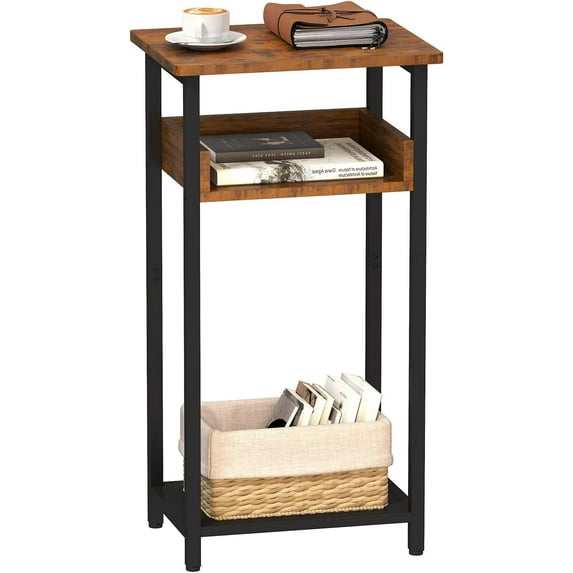 Tall End Table, 30 inch High Side Table, Small Entryway Table, Bedside ...
