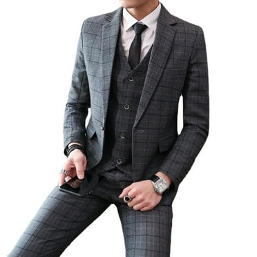 YAOLAN Men's Slim Fit Suits 2 Pieces Shawl Lapel Wedding Business ...