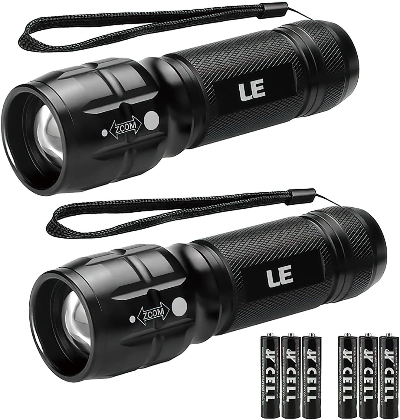 High lumen flashlight, compact flashlight, waterproof, adjustable focus ...