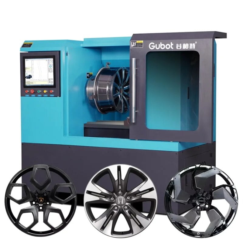 High-precision automatic rim repair lathe cnc alloy wheel diamond cutting machine LSB300 Gubot ...
