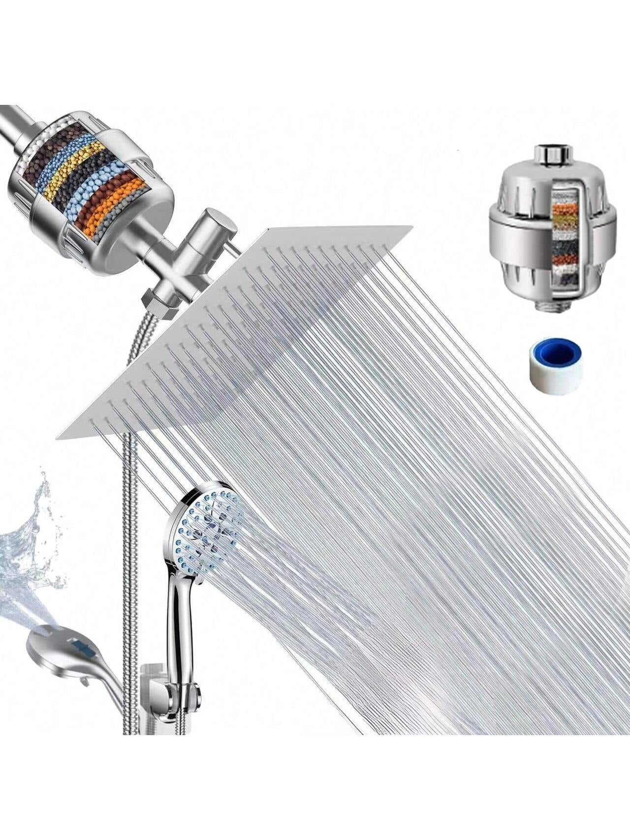 High-pressure Filtered Shower Heads, 8-inch Square Stainless Steel Top ...