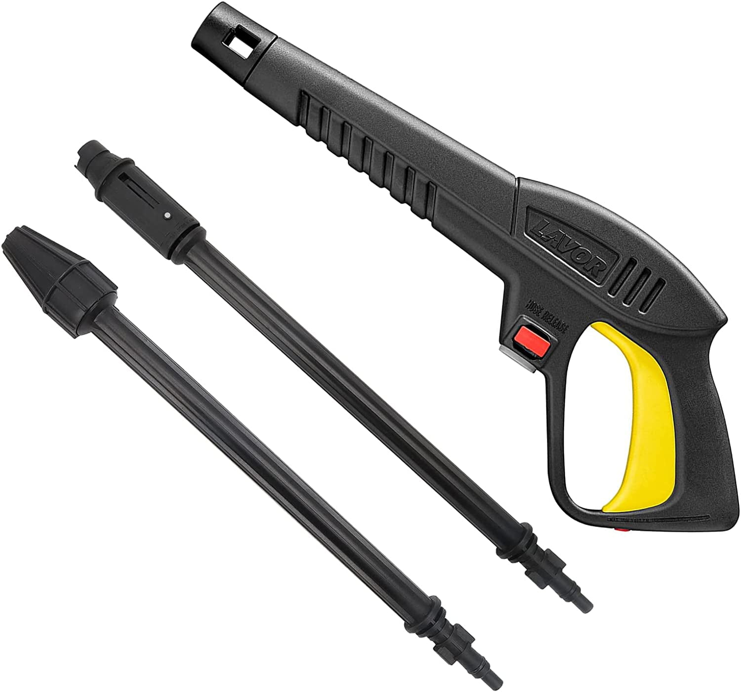 High pressure water gun with variable jet lance and rotating lance ...