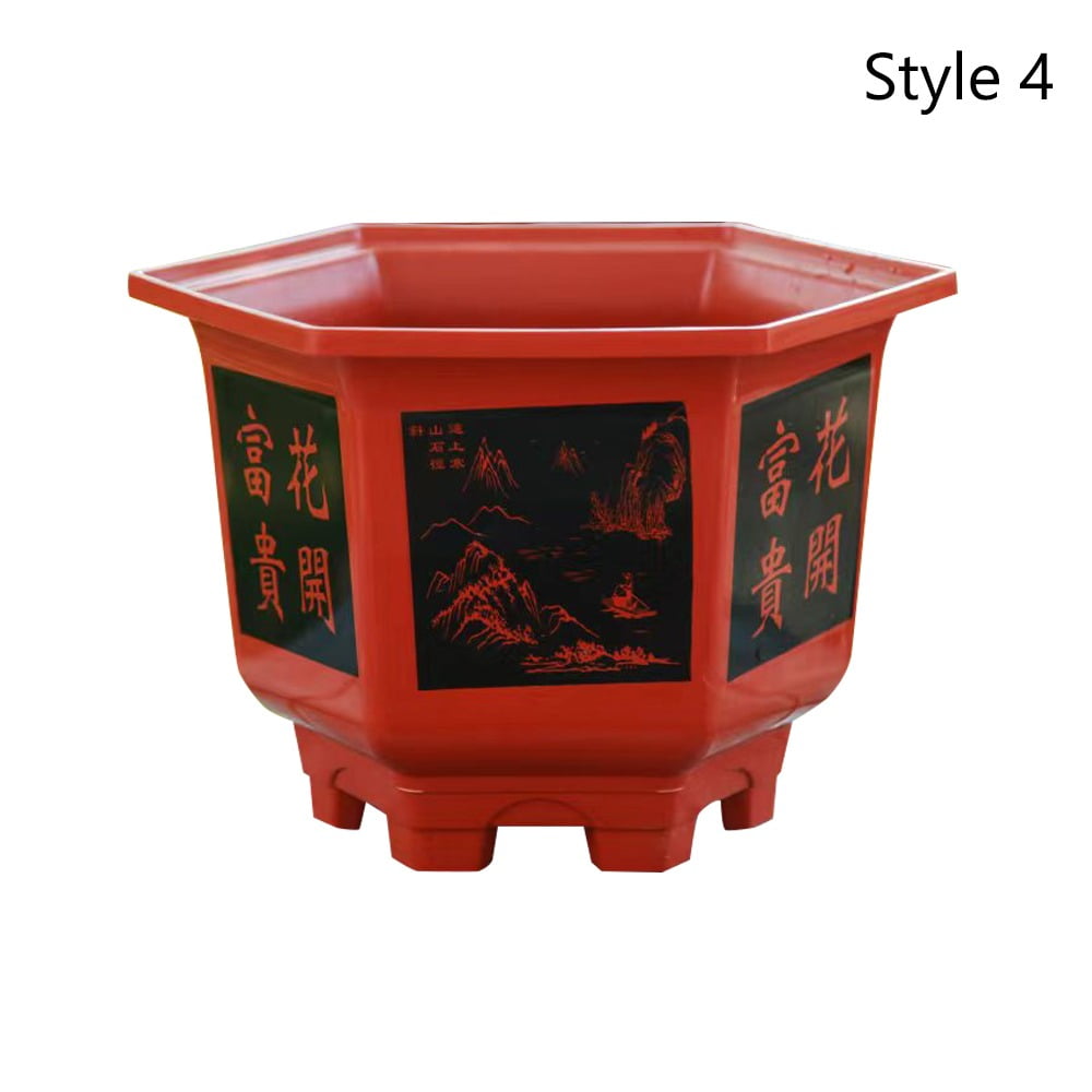 High-quality Hexagonal Pot Resin Thickened Large-diameter Flower Pot ...