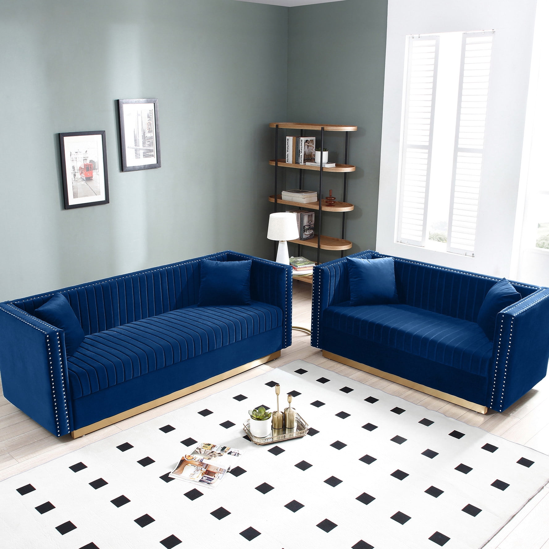 High - quality Velvet - Modern Vertical Channel Tufting - Living Room ...
