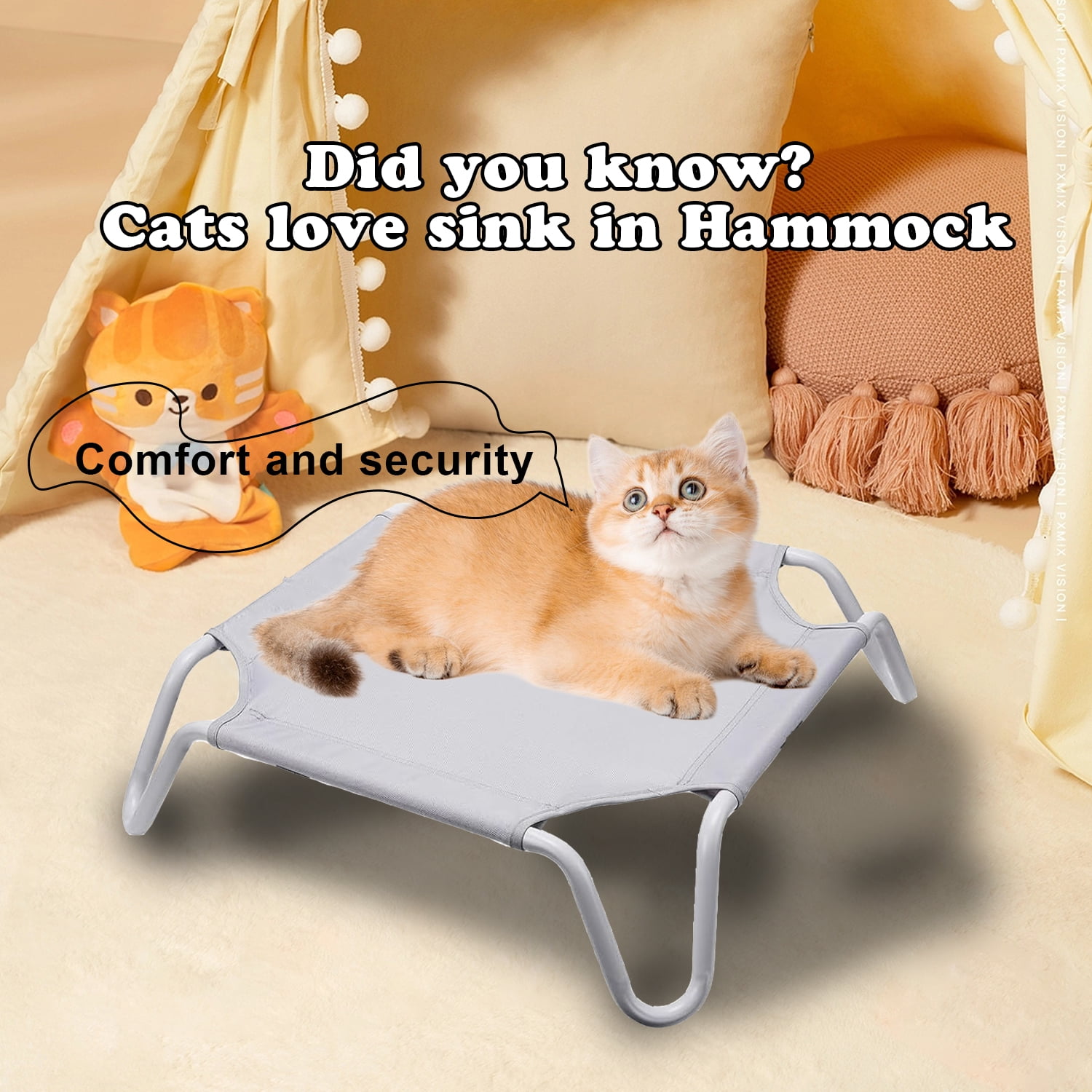 High-rise Cat Bed with Silicone Anti-Slip Base - Pet Sofa/Lounge Chair ...