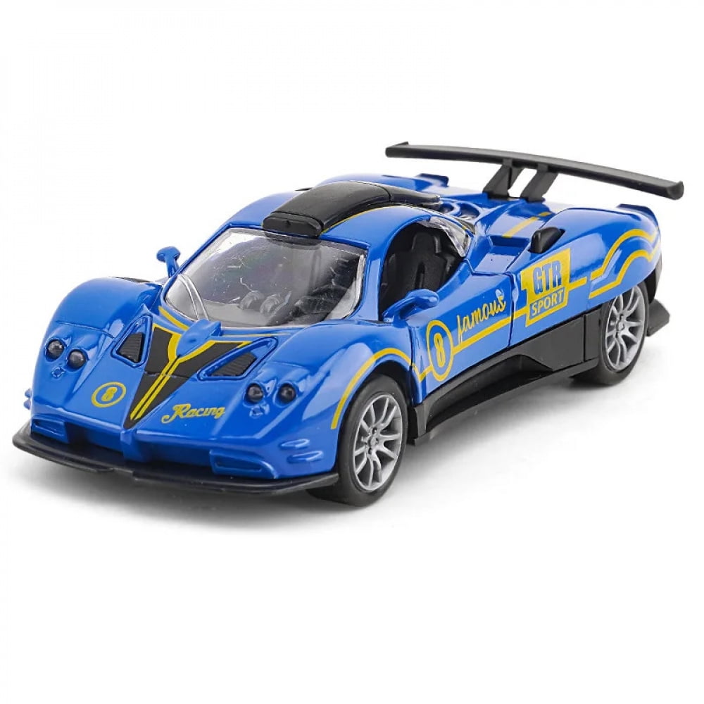 High-simulation Alloy Sports Car Model Double-door Inertia Pull-back Racing Car Toy Desktop ...