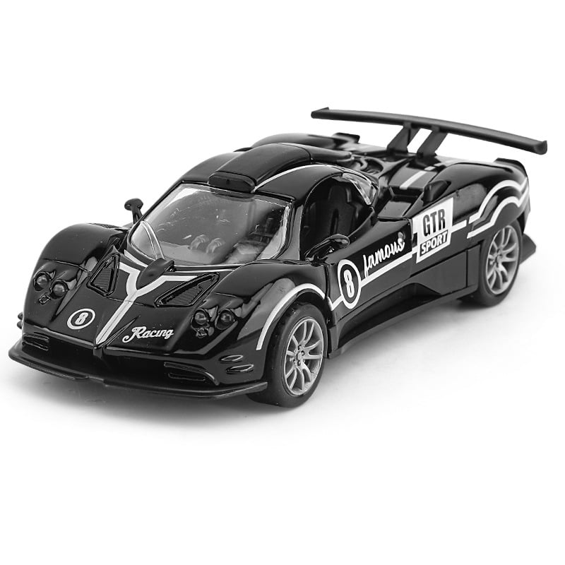 High-simulation Alloy Sports Car Model Double-door Inertia Pull-back Racing Car Toy Desktop ...