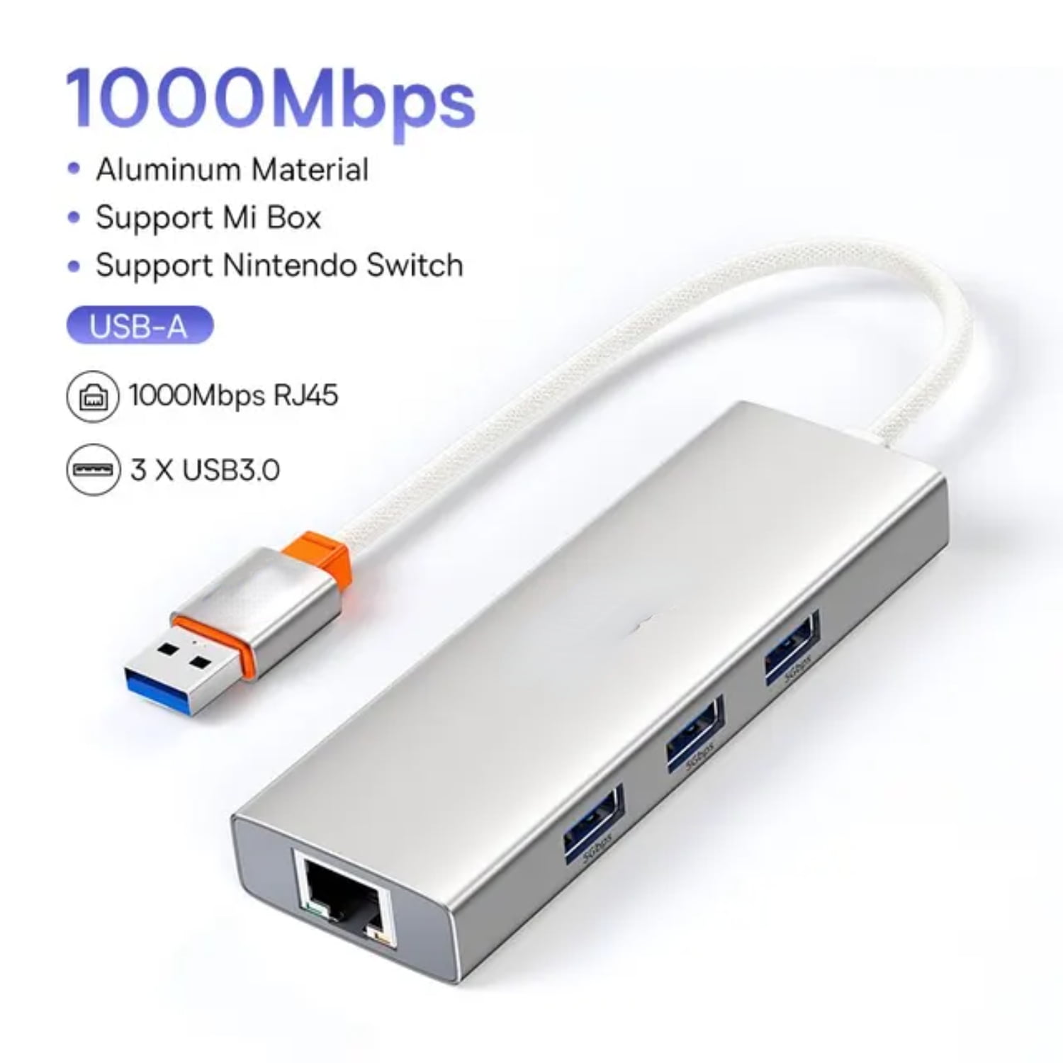 High-speed USB Hub With 1000Mbps Ethernet Port Ultra-fast 3* USB 3.0 ...