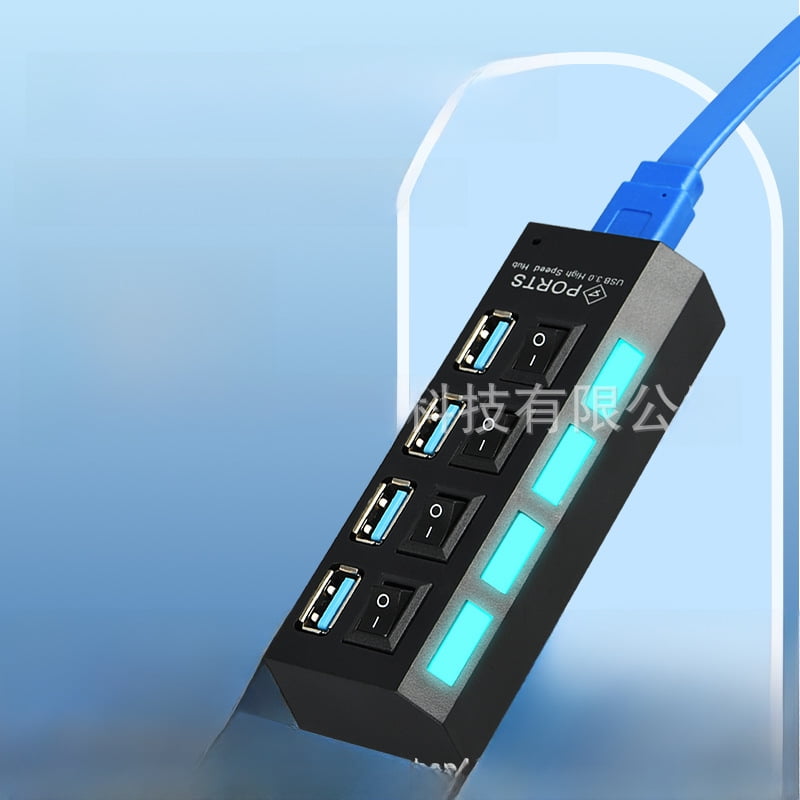 High-speed USB3.0 Hub with 4 Ports Independent Switch and USB Splitter - Walmart.com