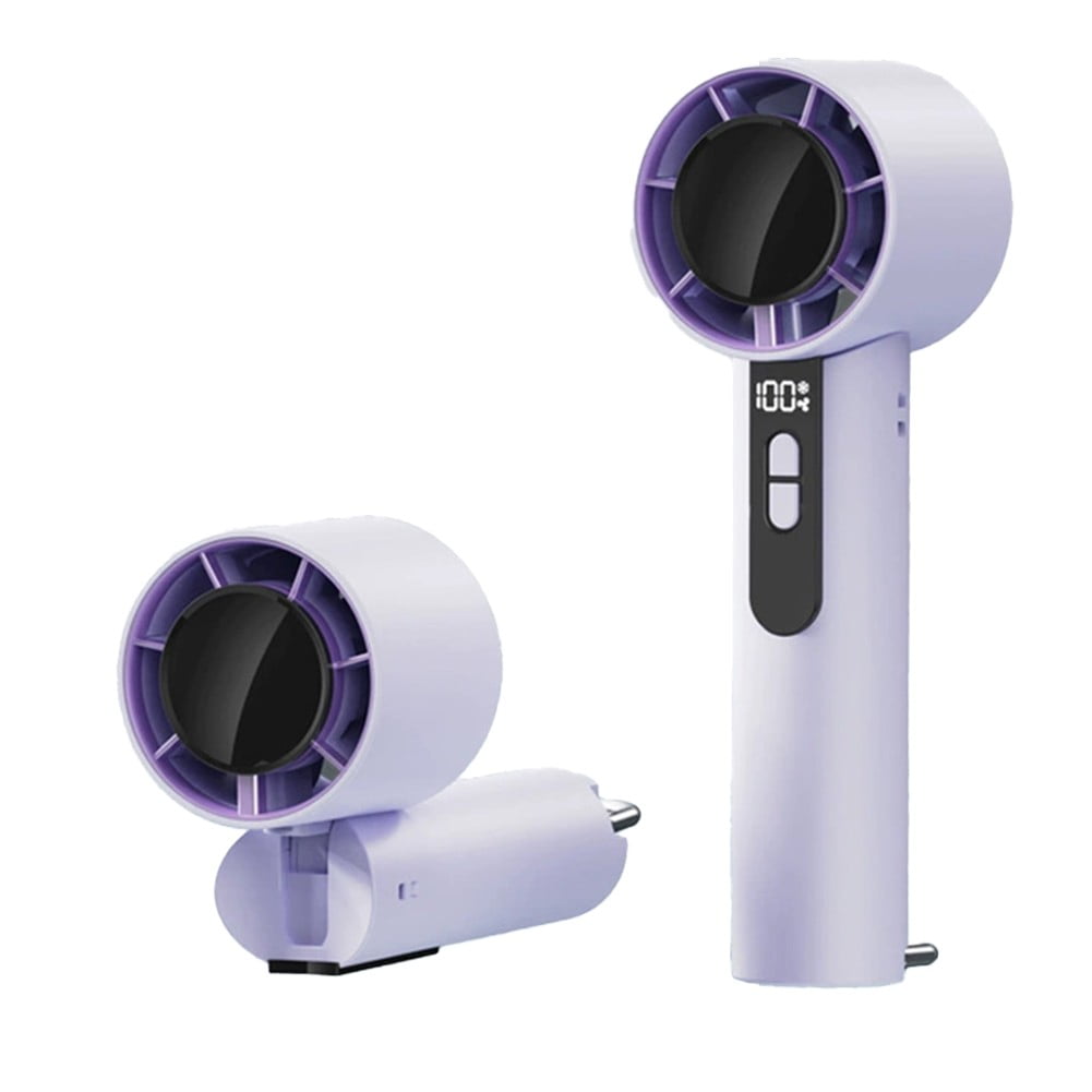 High-speed handheld folding ice compress fan with digital display ...