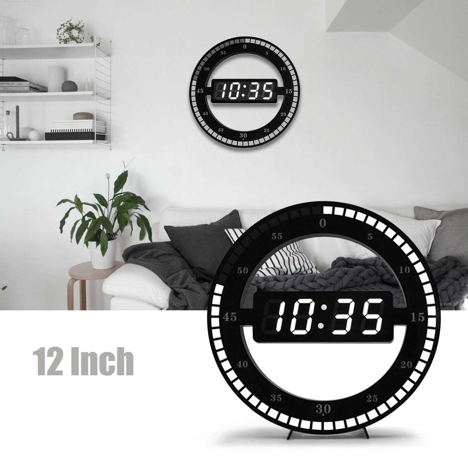 High-tech Modern LED Digital Wall Clock Electronic Simple Round Wall ...