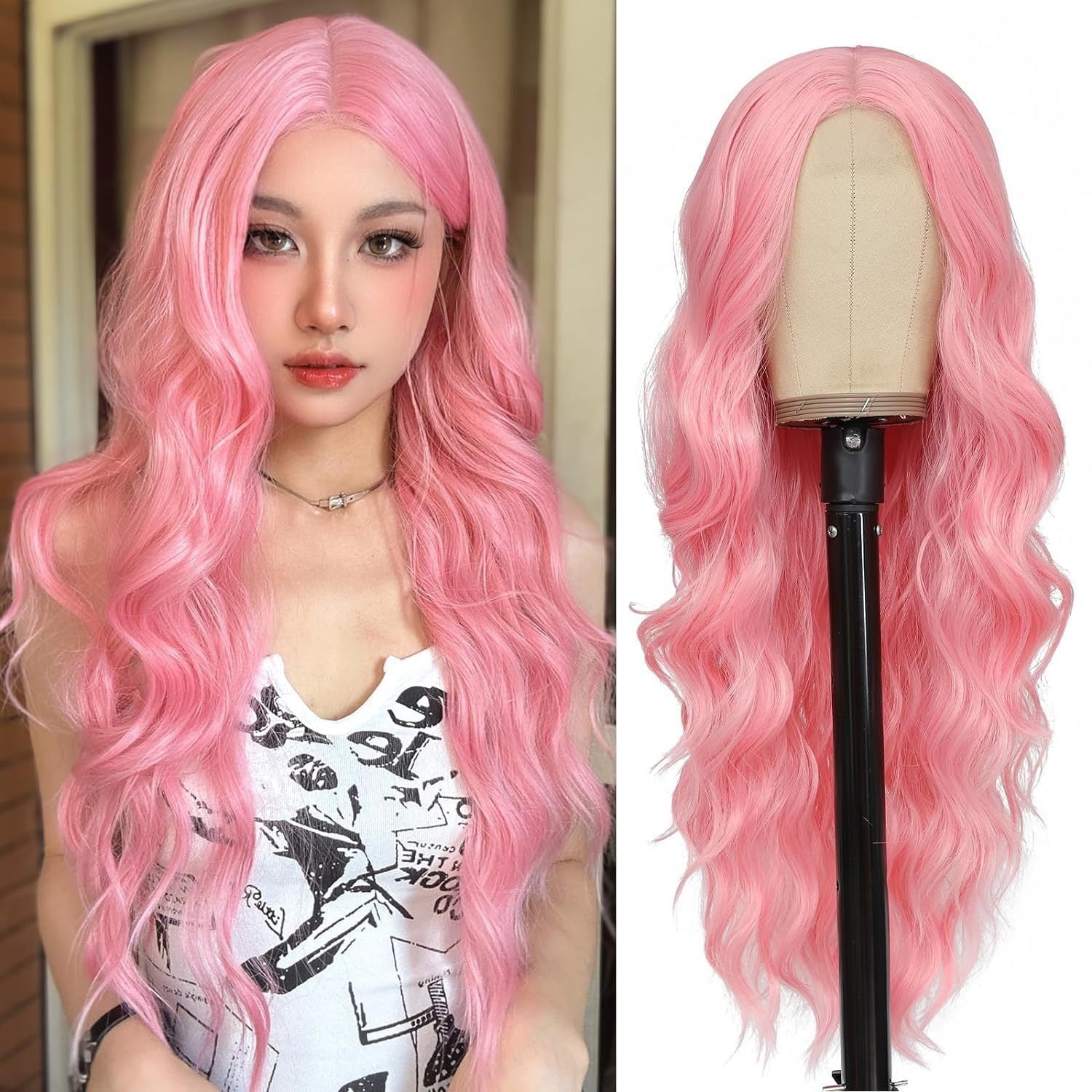 High temperature silk long roll wig is suitable for women, with a ...