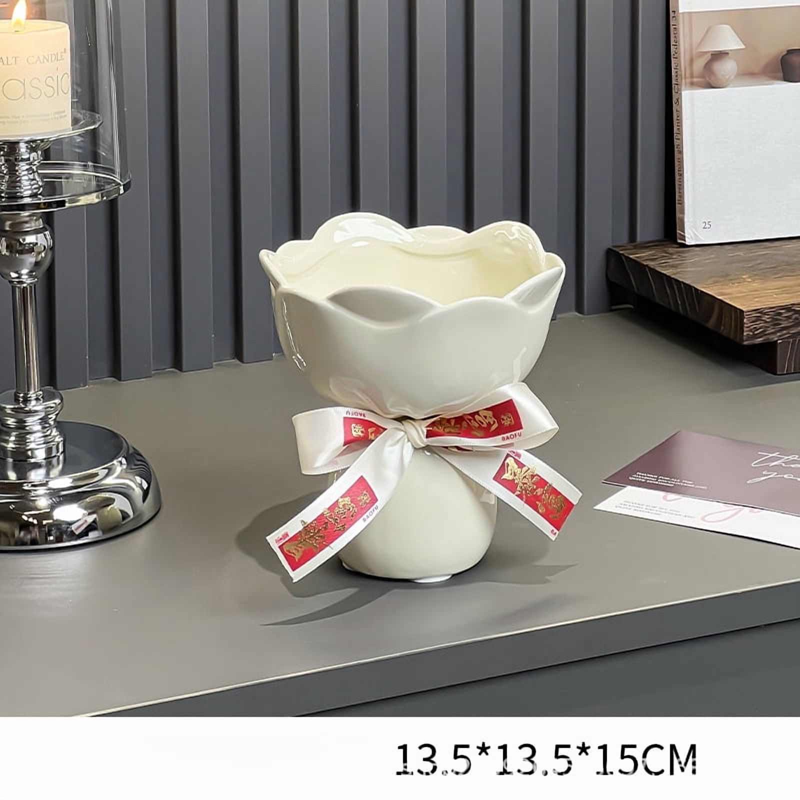 High-value red vase, elegant ceramic decoration for living room ...