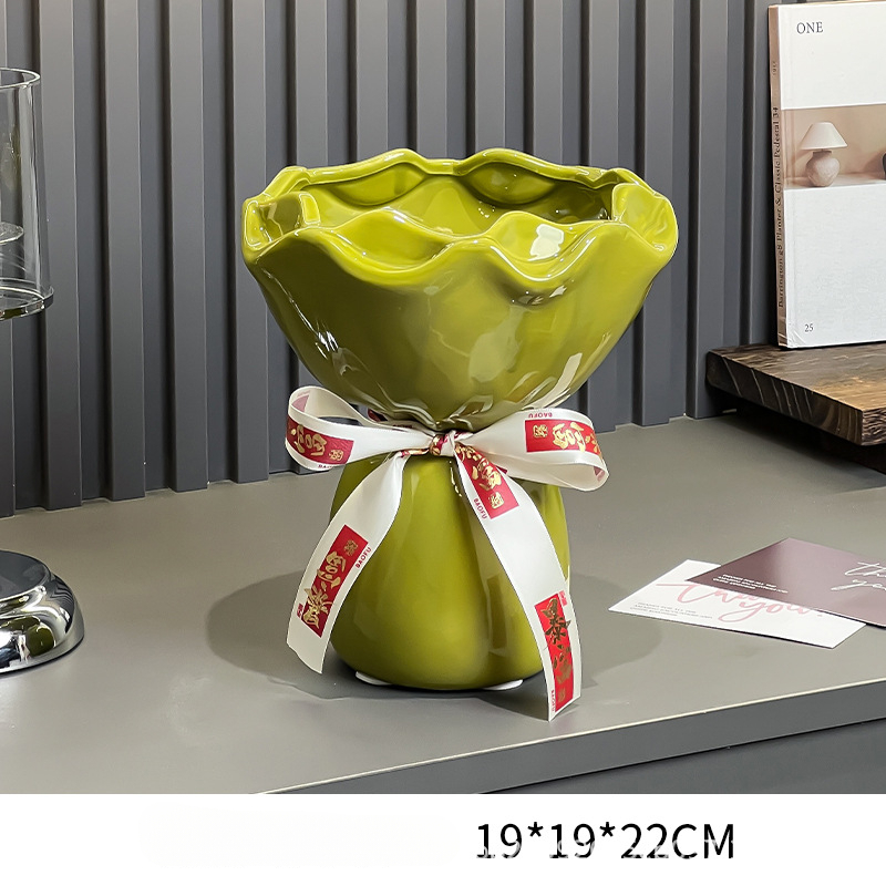 High-value red vase, elegant ceramic decoration for living room ...
