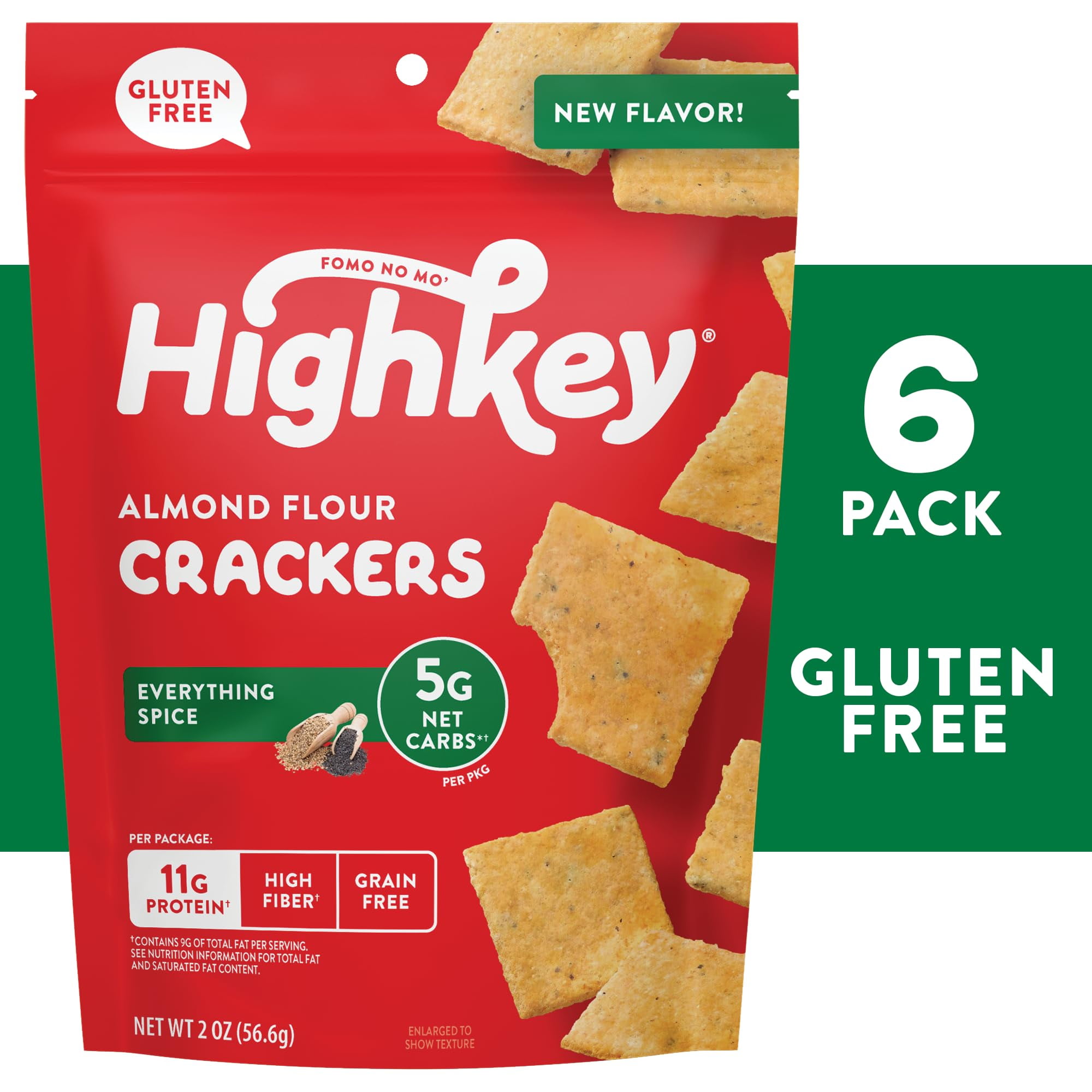 HighKey Almond Flour Everything STF9 Crackers, Gluten Free and Grain ...