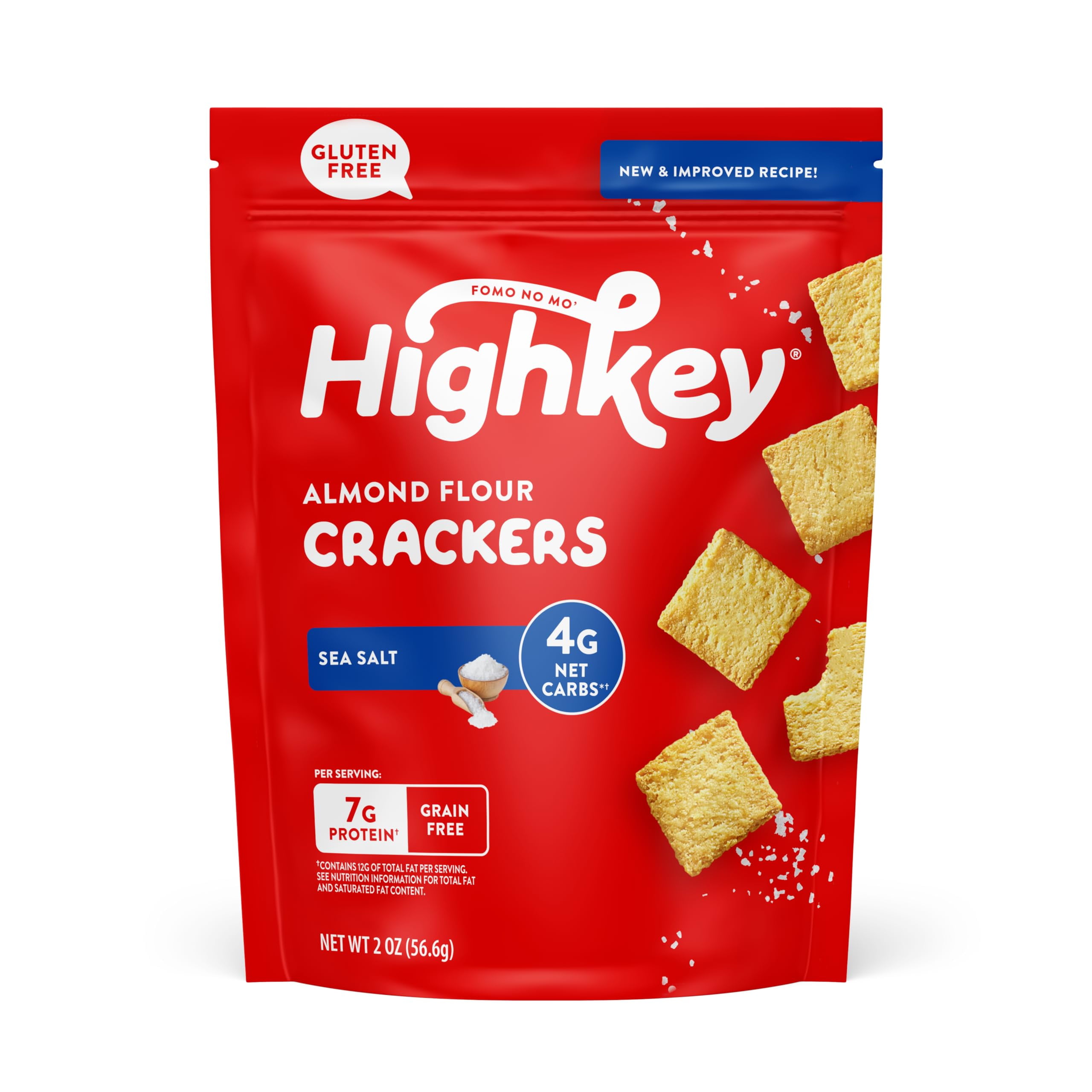 HighKey Almond Flour Sea YPF5 Salt Crackers, Gluten Free and Grain Free ...