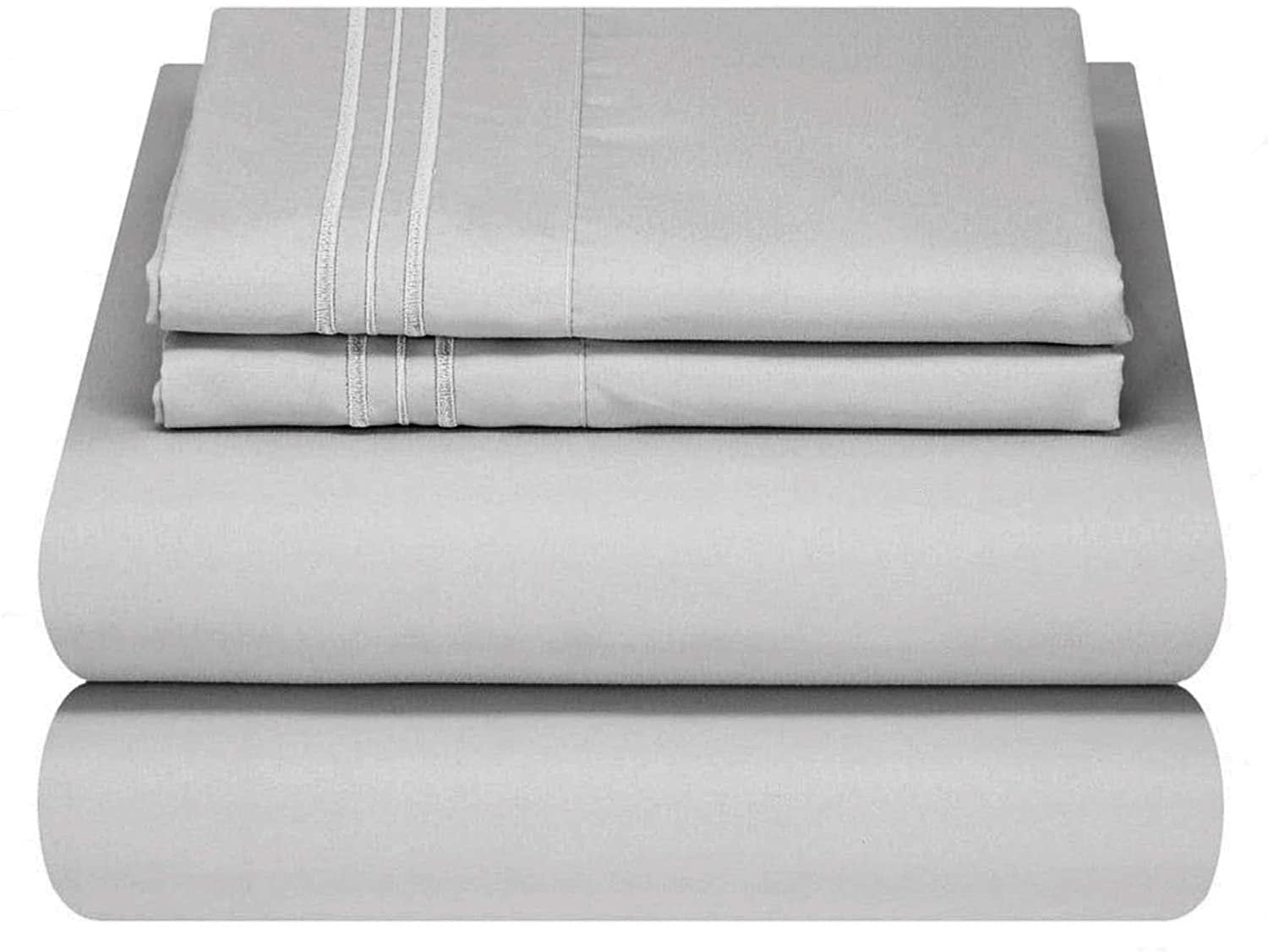 HighKey Home Luxury Embroidered Sheet Set, 1800 Series Double Brushed ...