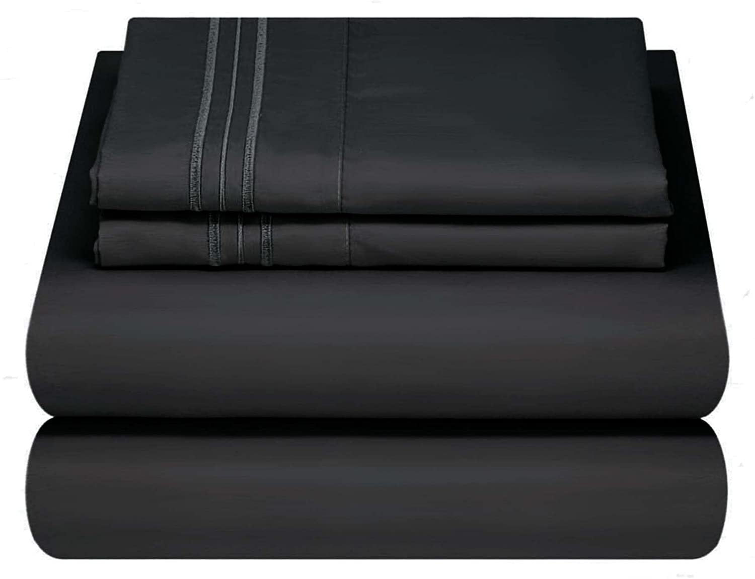 HighKey Home Luxury Embroidered Sheet Set, 1800 Series Double Brushed ...