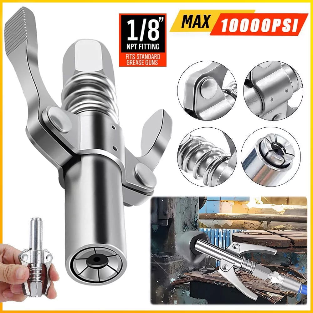 HighPressure Grease Gun Coupler Quick Release Lock Oil Nozzle Tip Fit 1 ...