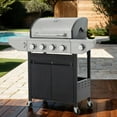 HighSound 4-Burner Propane Gas BBQ Grill with Side Burner, 46700 BTU ...