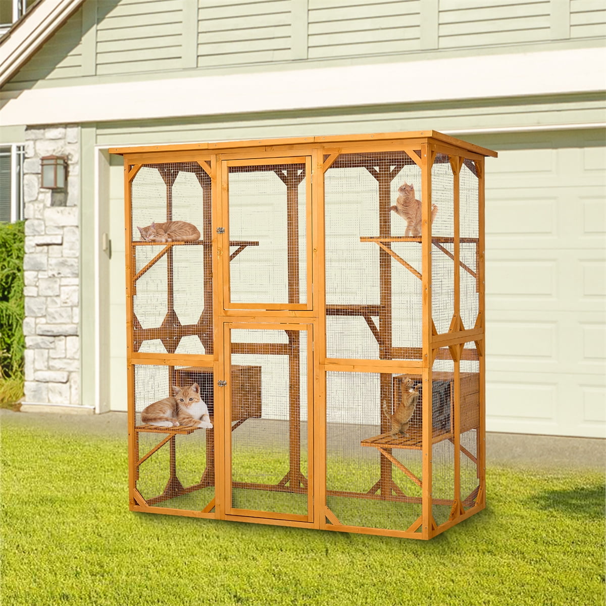 HighSound Catio Outdoor Cat Enclosure, Large Cat House for Mulitiple ...