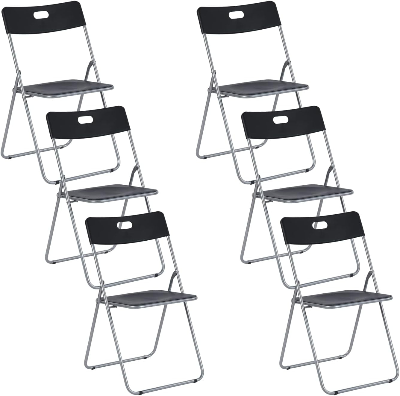 HighSound Foldable Chairs Set of 6, Portable Folding Waiting Room ...