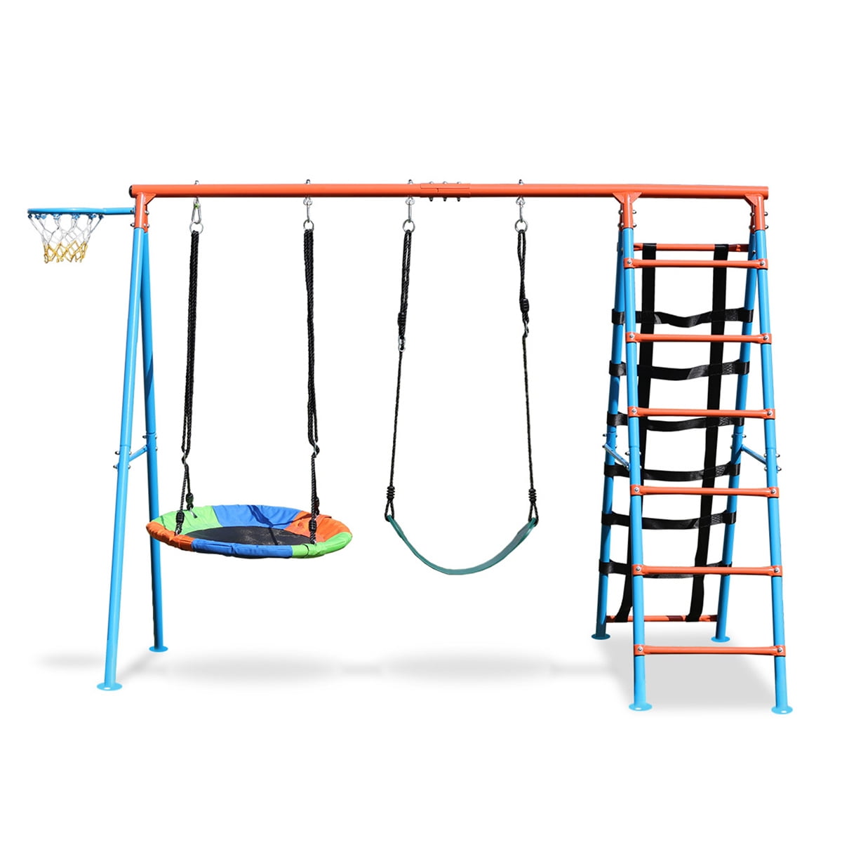 HighSound Swing & Glide Metal Swing Set with 2 Person Glider Swing ...