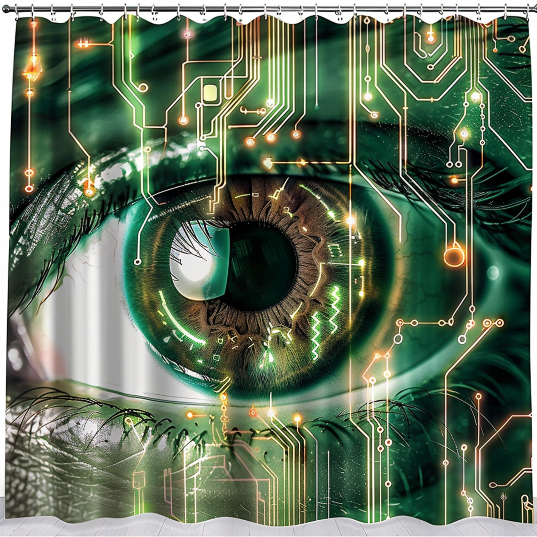 HighTech Cyberpunk Shower Curtain Futuristic Design for Modern Bathroom ...