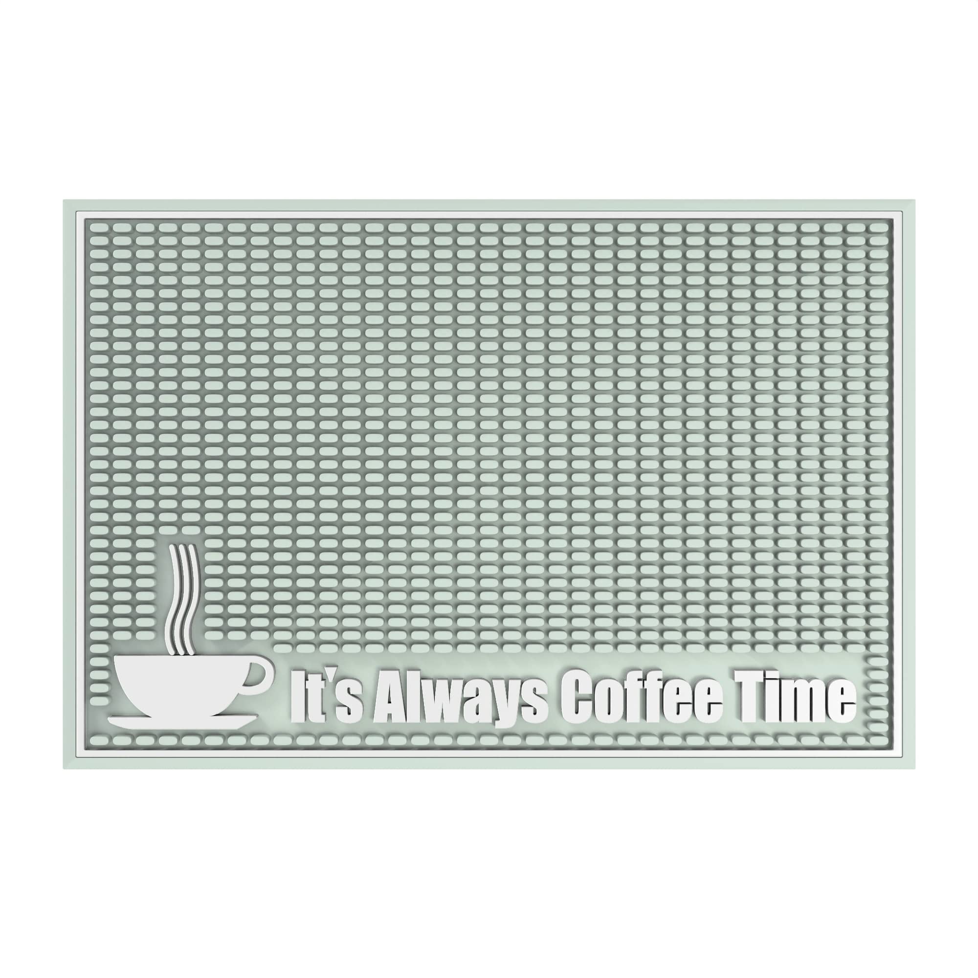 Highball & Chaser Coffee Bar Mat, 18x12in, PVC Rubber, Mint Green ...