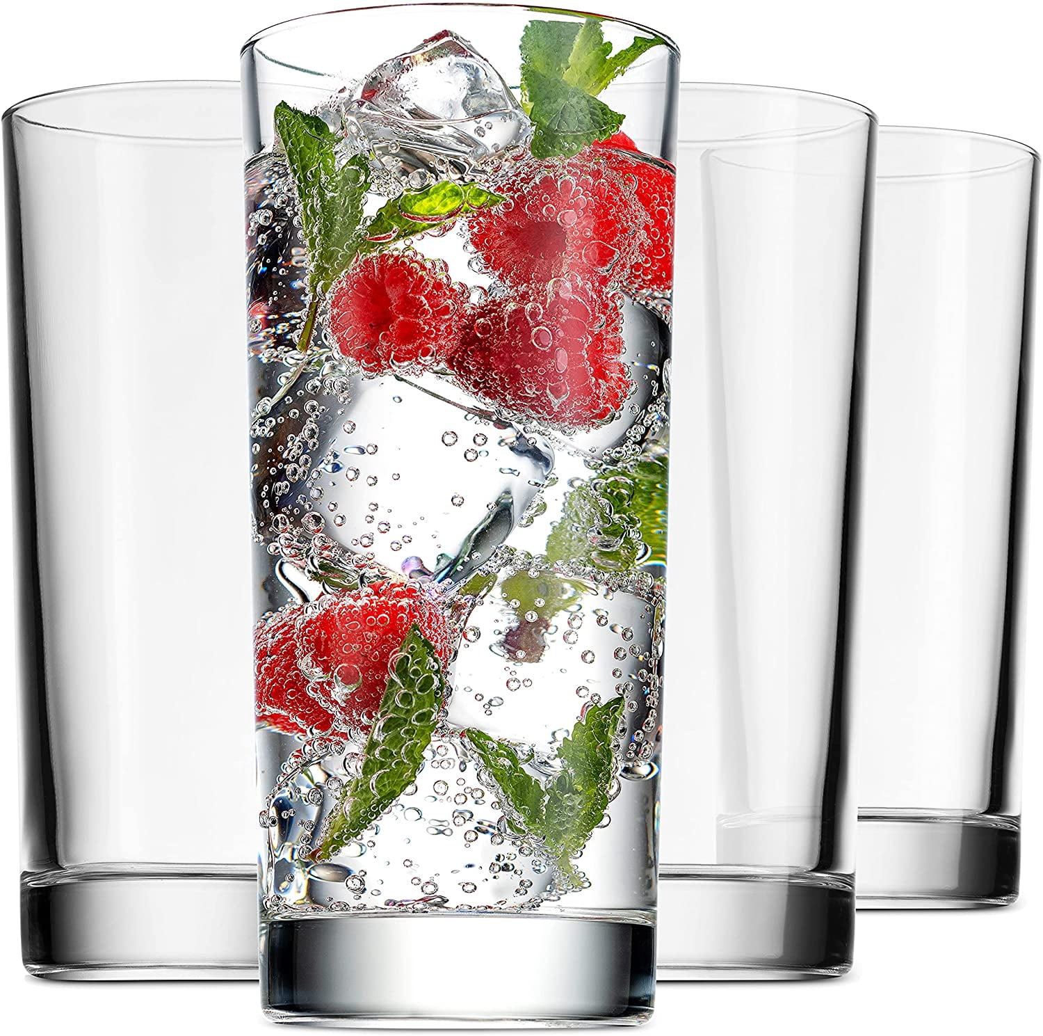 Highball Drinking Glasses, Italian Made Tall Glass Cups, Water Glasses ...