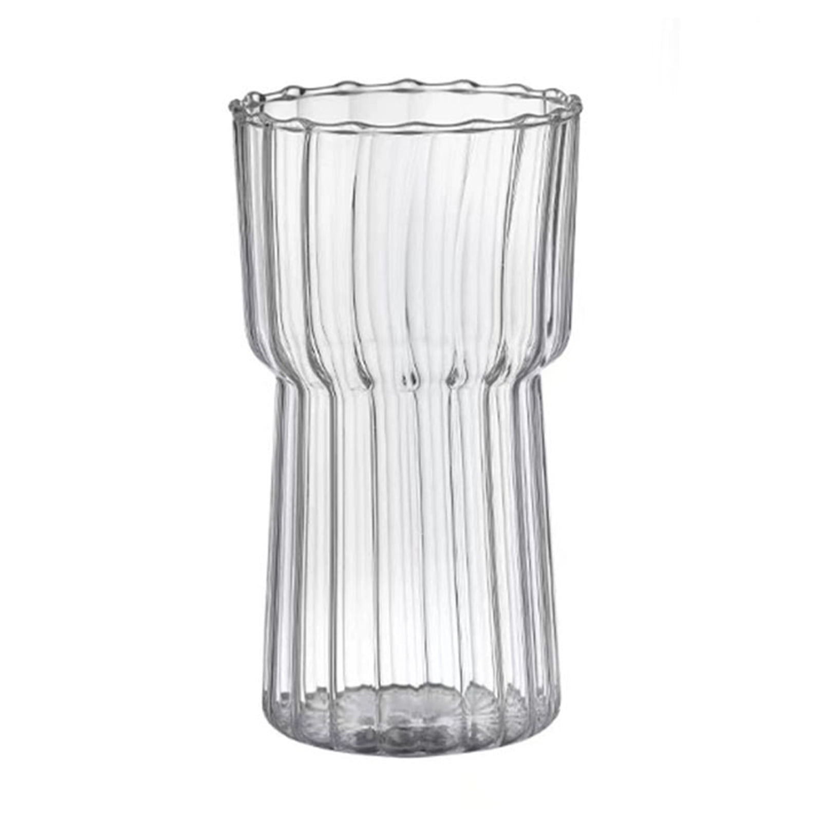 Highball Glass 25oz Drinking Glasses Cup Iced Coffee Glasses Elegant Ribbed Glassware Tall
