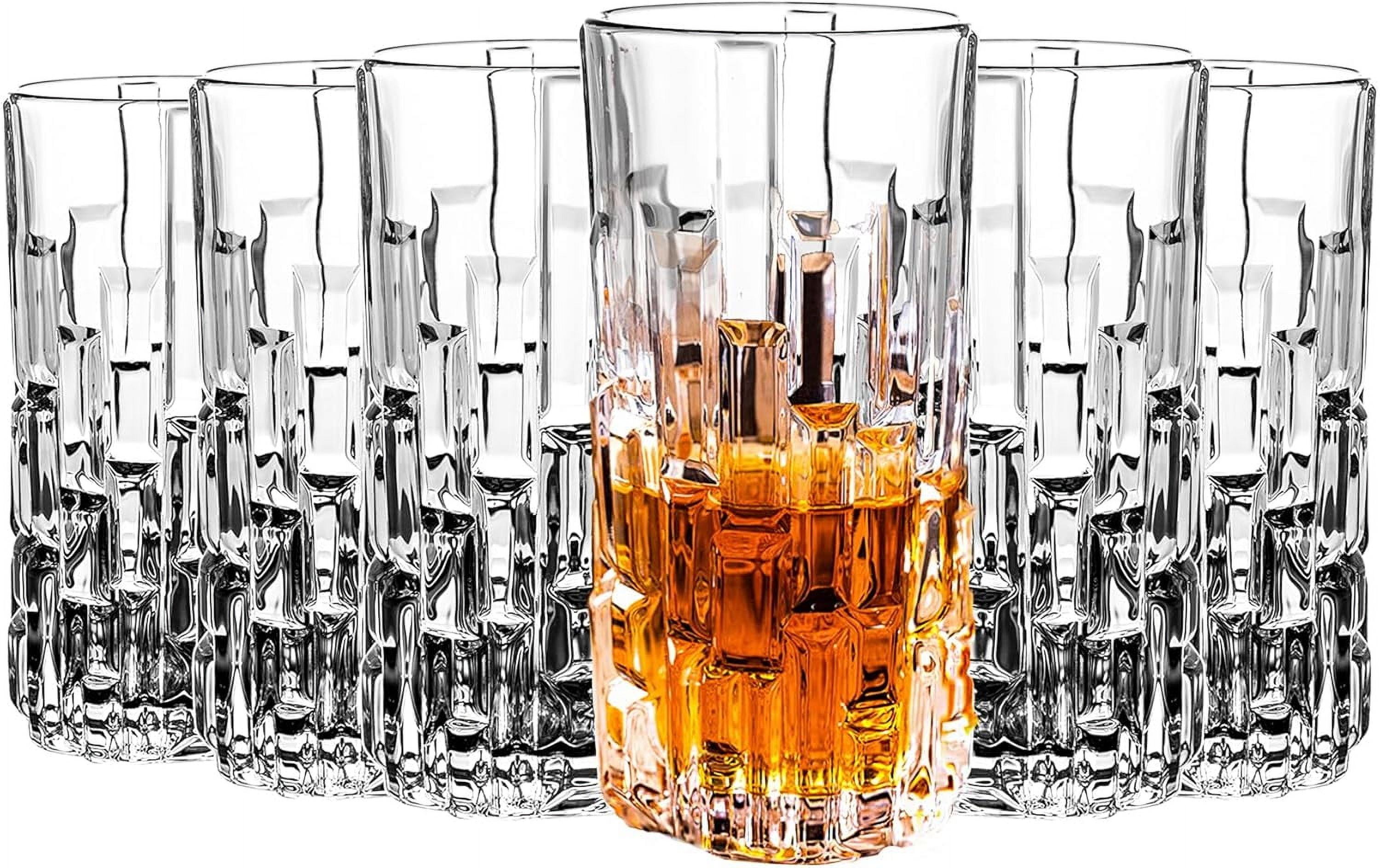 Highball Glasses Collins Tall Beverage Set of 6, 14 Ounce Cups ...