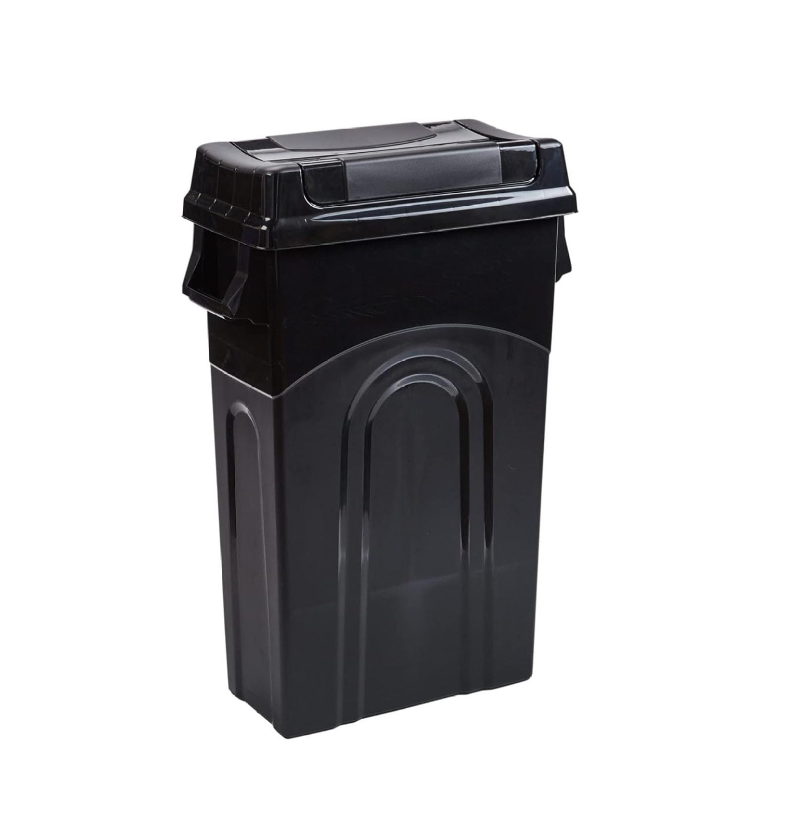 Highboy Waste Container with Swing Lid, 23 Gallon, Space Saving Slim ...