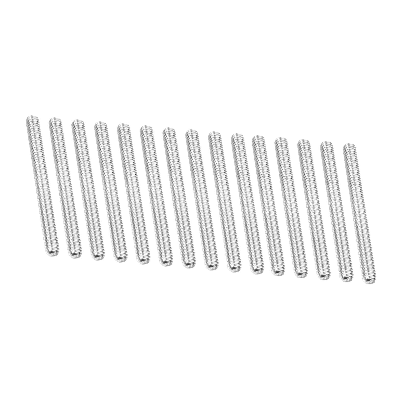 Highcool 1/4"-20 UNC 304 Steel Fully Threaded Rod, 15Pcs 2" Length Long ...