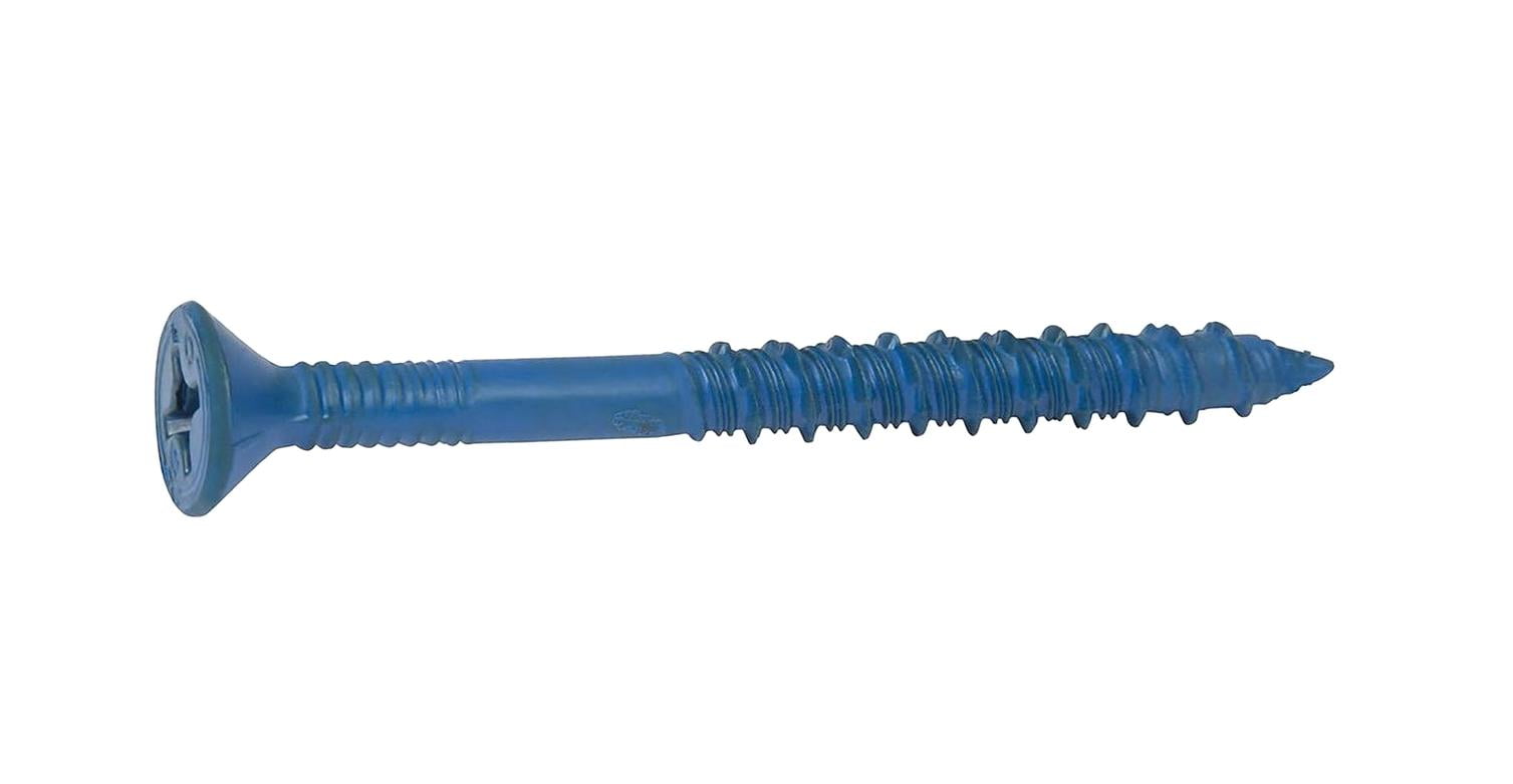 Highcool 1/4" x 1-1/4" Blue Flat Concrete Screws Including Drill Bit ...