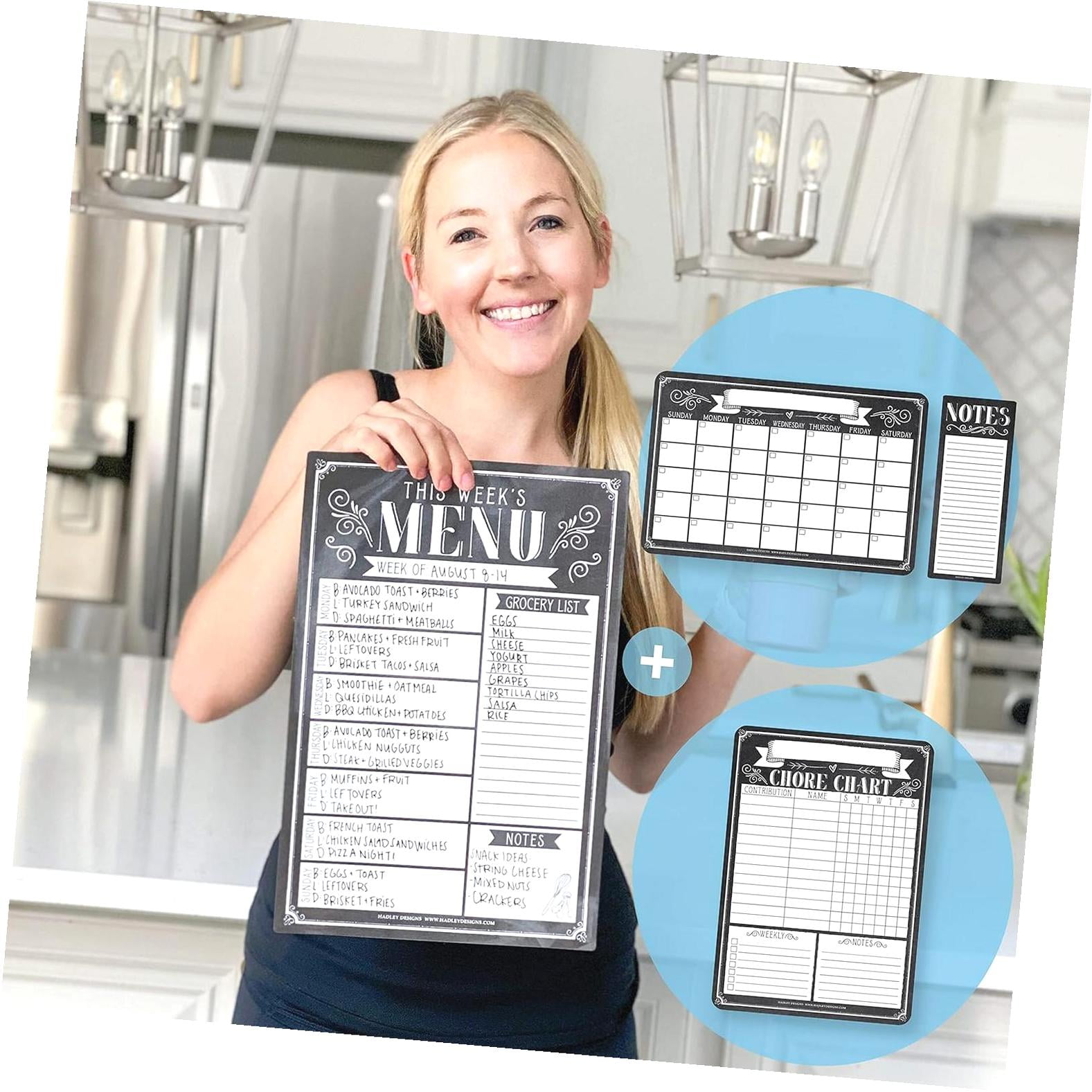 Highcool 1 Magnetic Weekly Meal Planner Board 1 Magnetic Calendar for ...