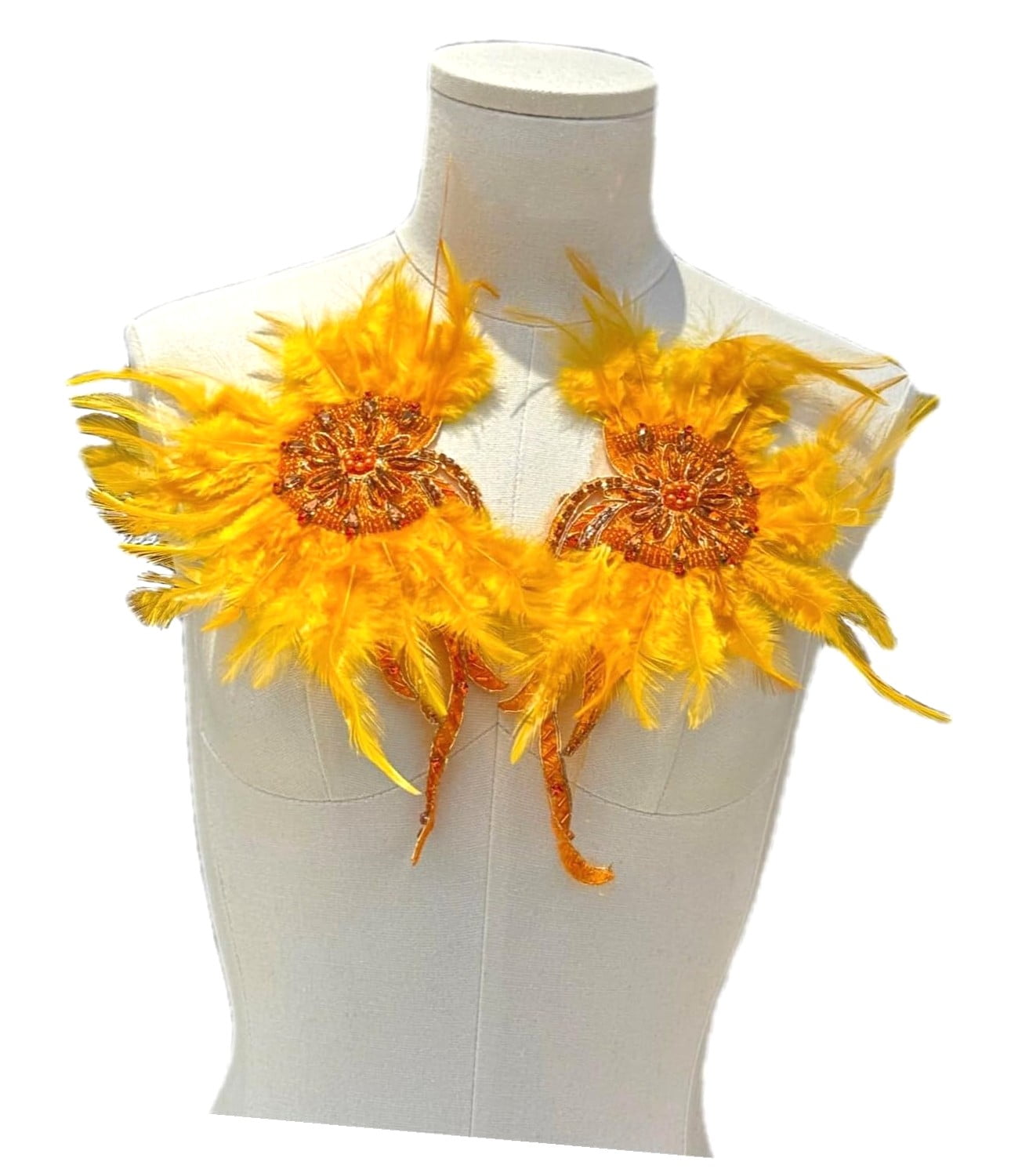 Highcool 1 Pair Rhinestone Applique, Orange Rhinestone Applique for ...