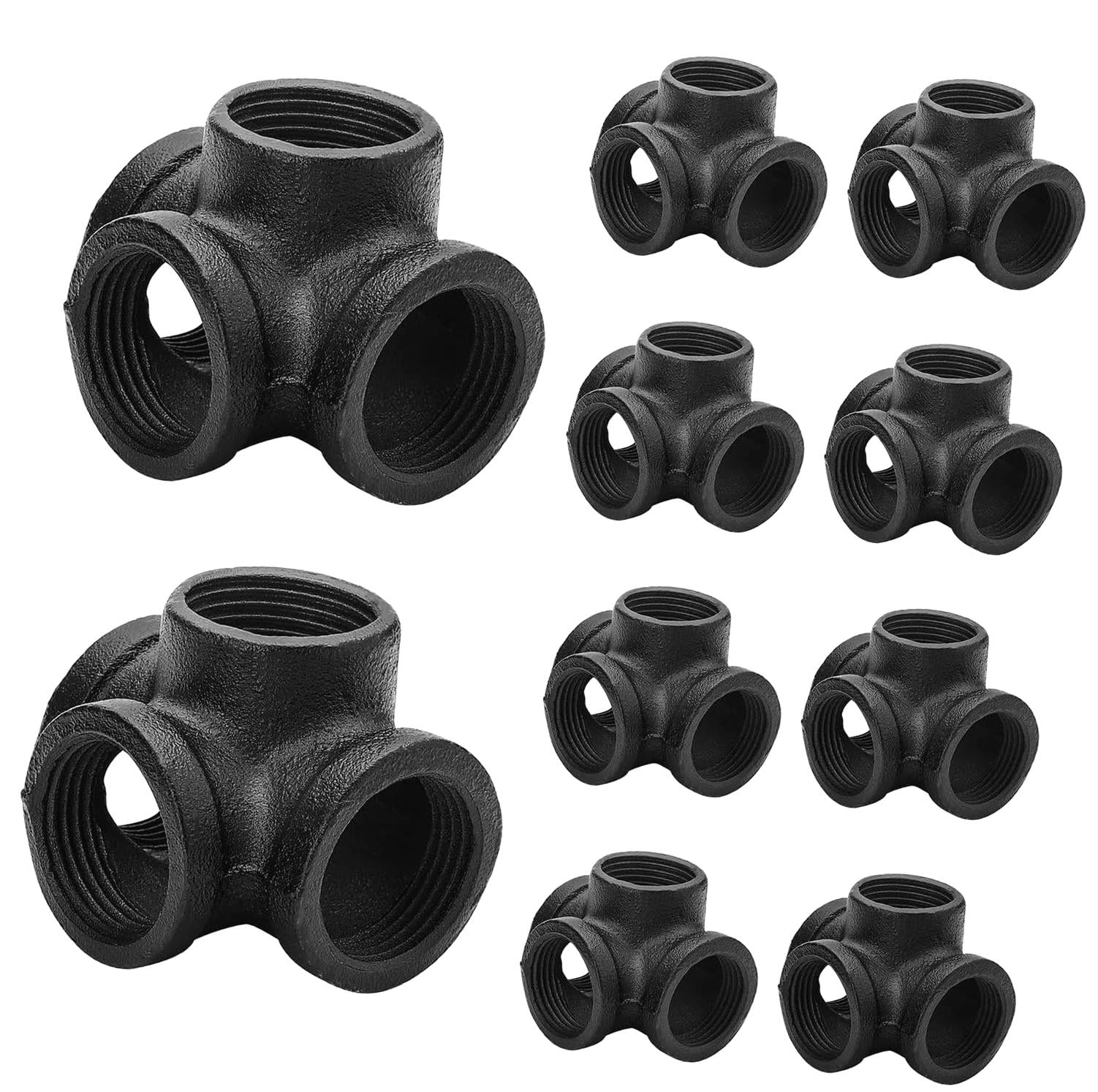 Highcool 1" Pipe Connectors 4-Way Side Outlet Tee - Professional 4 Pack ...