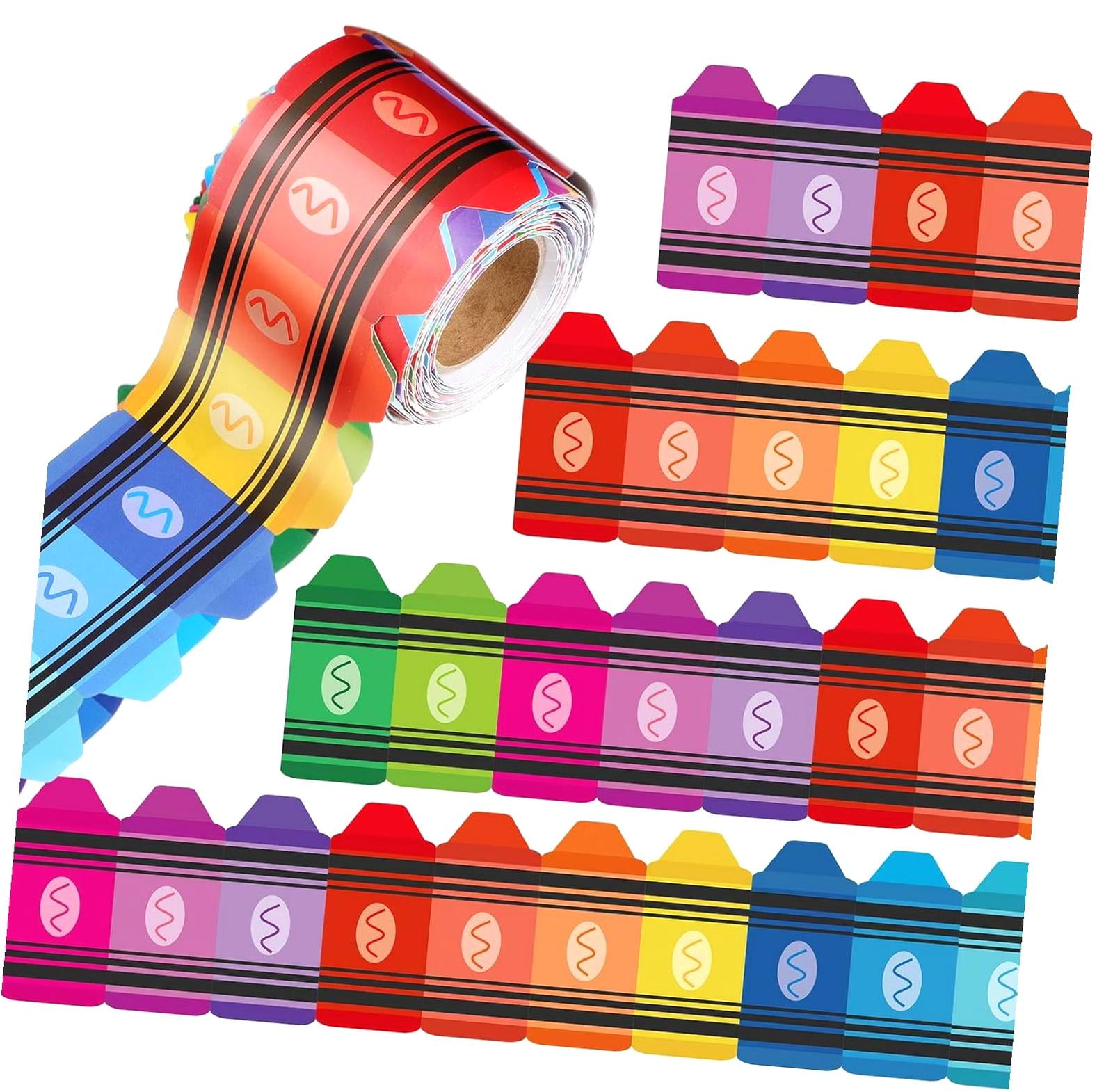 Highcool 1 Roll/ 32.8 Feet Crayon Borders for Bulletin Board Art ...