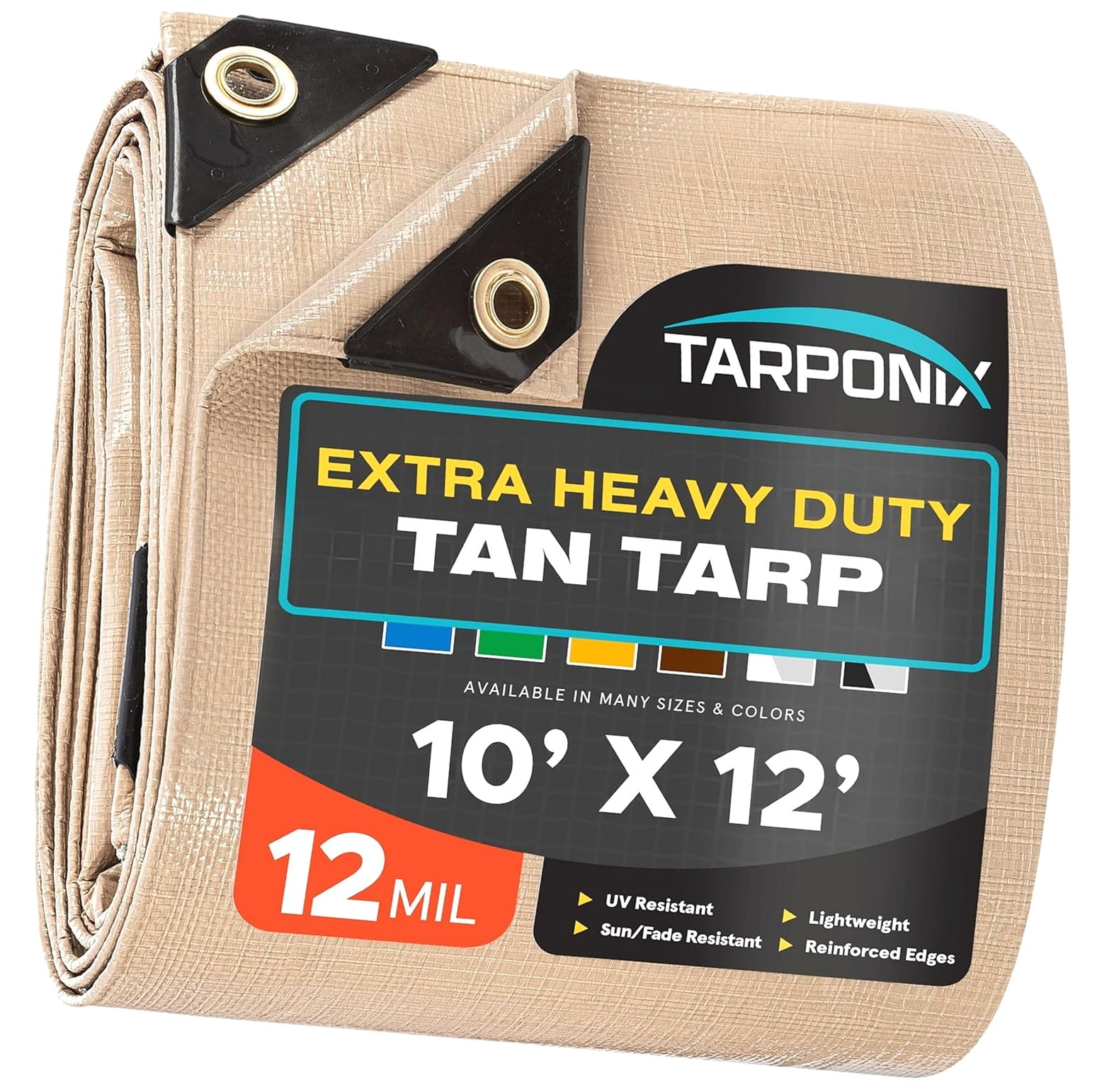 Highcool 10' 10' Dual-Sided Heavy-Duty Tarp – 10 Mil Tear-Resistant ...