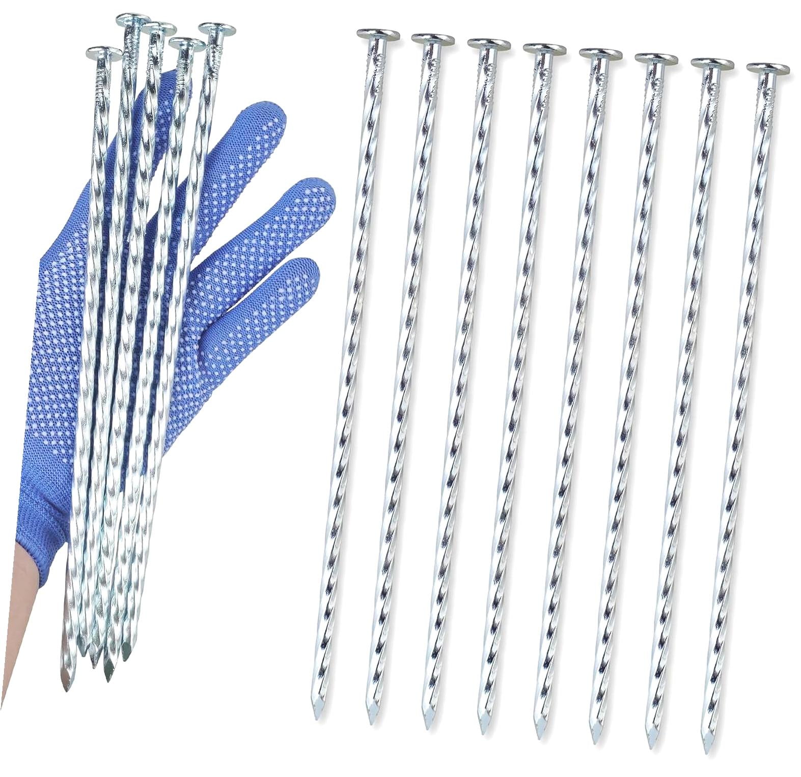 Highcool 10-Inch Coiled Garden Pegs, 25 Pack Zinc- Metal Edging Anchors ...