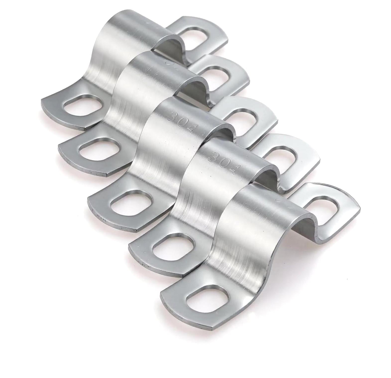 Highcool 10 PCS 1-1/16 Inch, 304 Steel Reinforced Pipe Clamps, Heavy ...